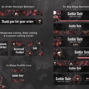 Etsy Branding Kit Dark, Etsy Shop Banner Black, Gothic Store Graphics ...