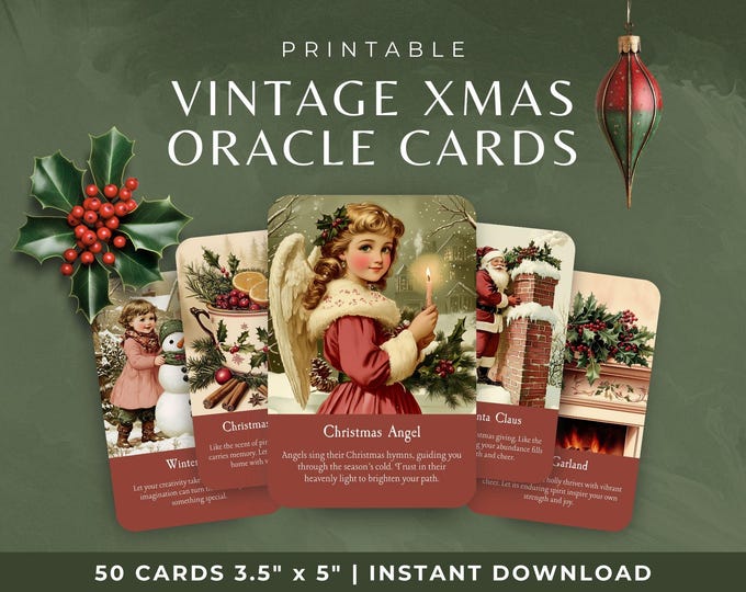 CHRISTMAS DECK- the Magic of Christmas Oracle- Mystical- Holiday Tarot ...