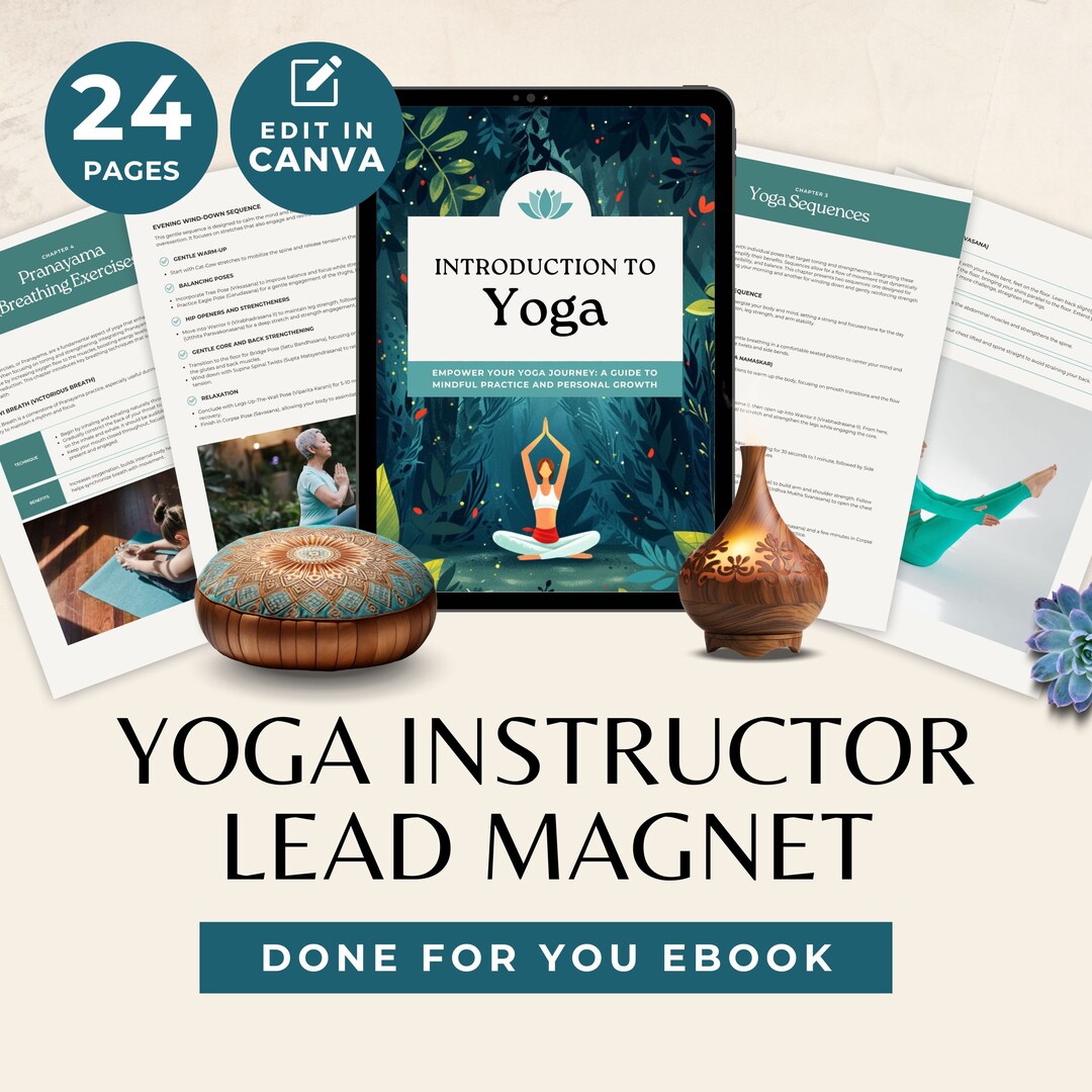 Yoga Instructor Lead Magnet, Introduction to Yoga Ebook, Done for You ...