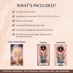 African American Tarot Card Deck, Major Arcana Black Women Tarot PNG, Printable Rider Waite ...