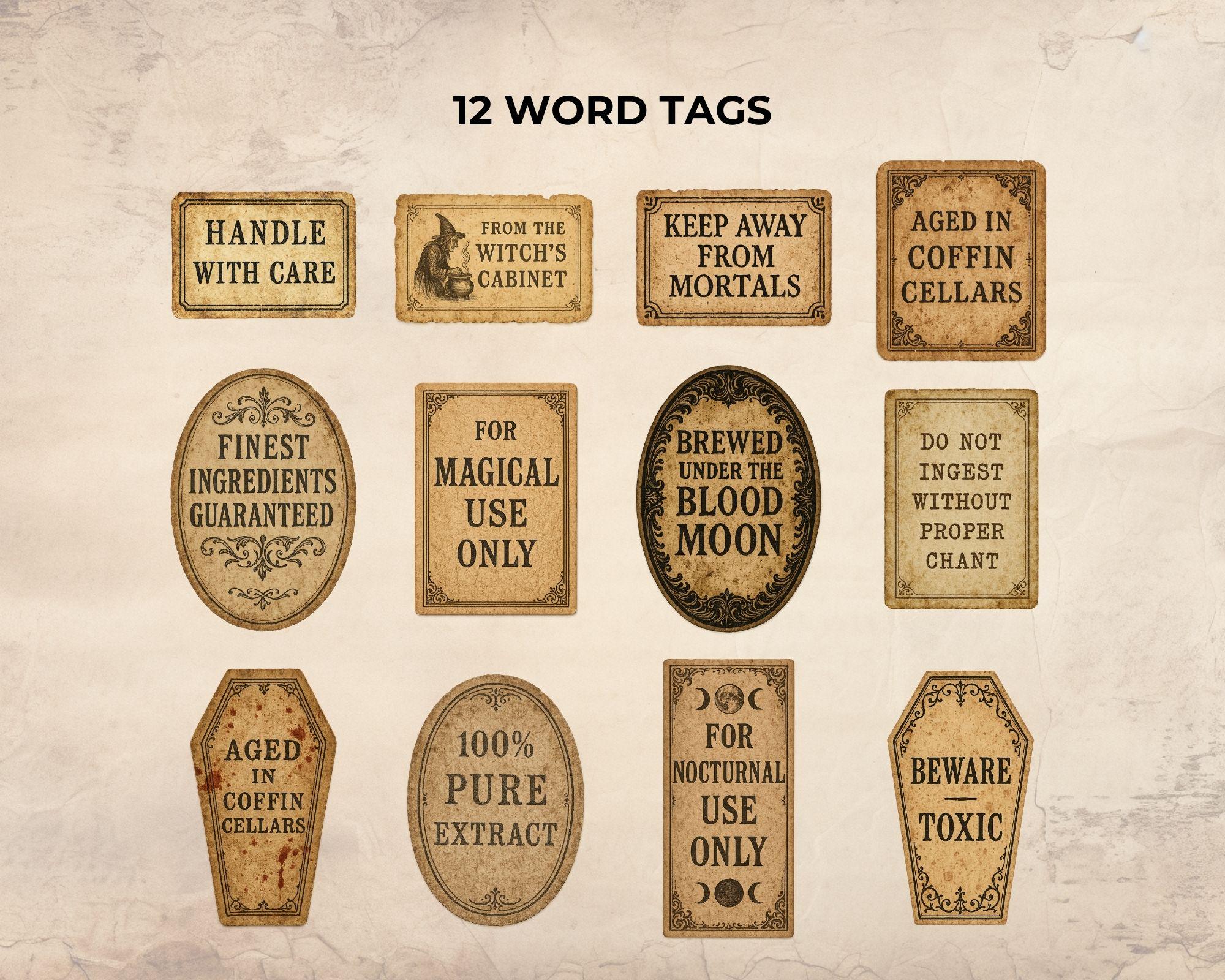 Apothecary Potion Labels Template, Printable Vintage Blank Bottle ...