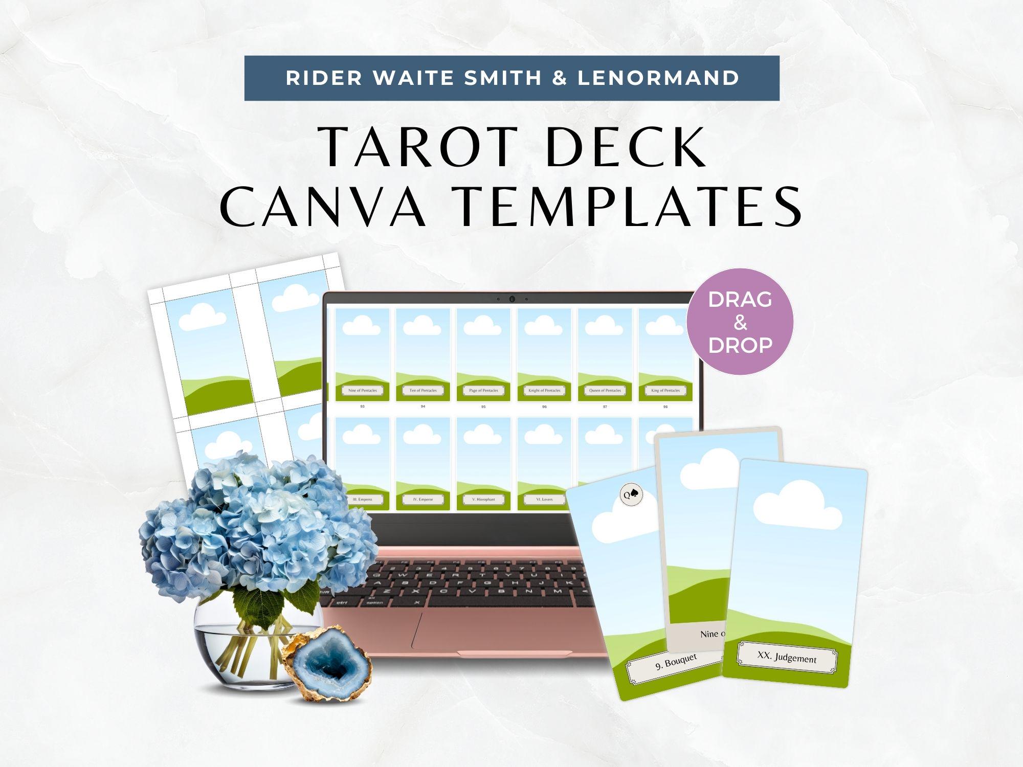 Tarot Deck Canva Template, DIY Editable Rider Waite Smith & Lenormand ...