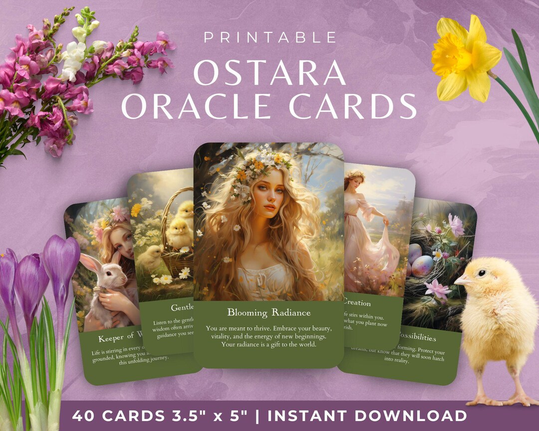 Ostara Oracle Deck, Pagan Easter Printable Cards, Spring Equinox Sabbat ...