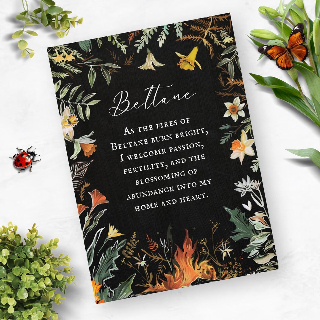 Beltane Altar Card, Digital Sabbat Print, Printable Wheel of the Year ...
