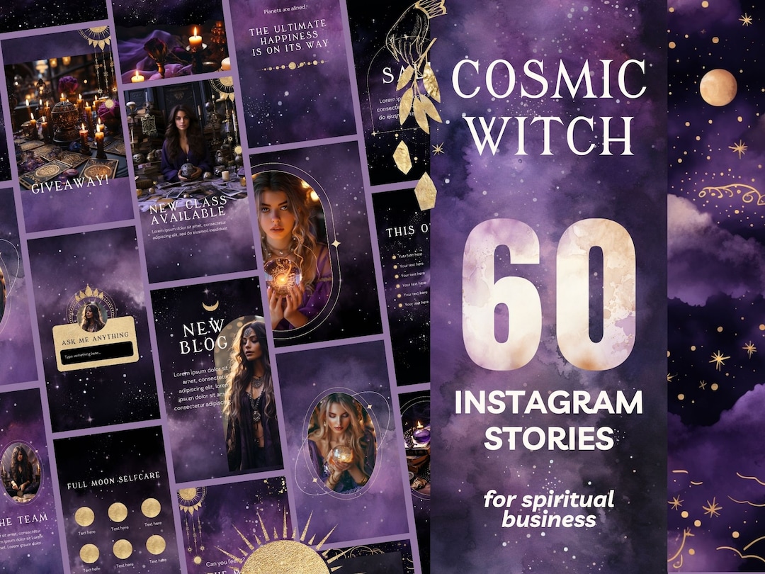Witchy Instagram Template Story for Spiritual Business. Tarot ...