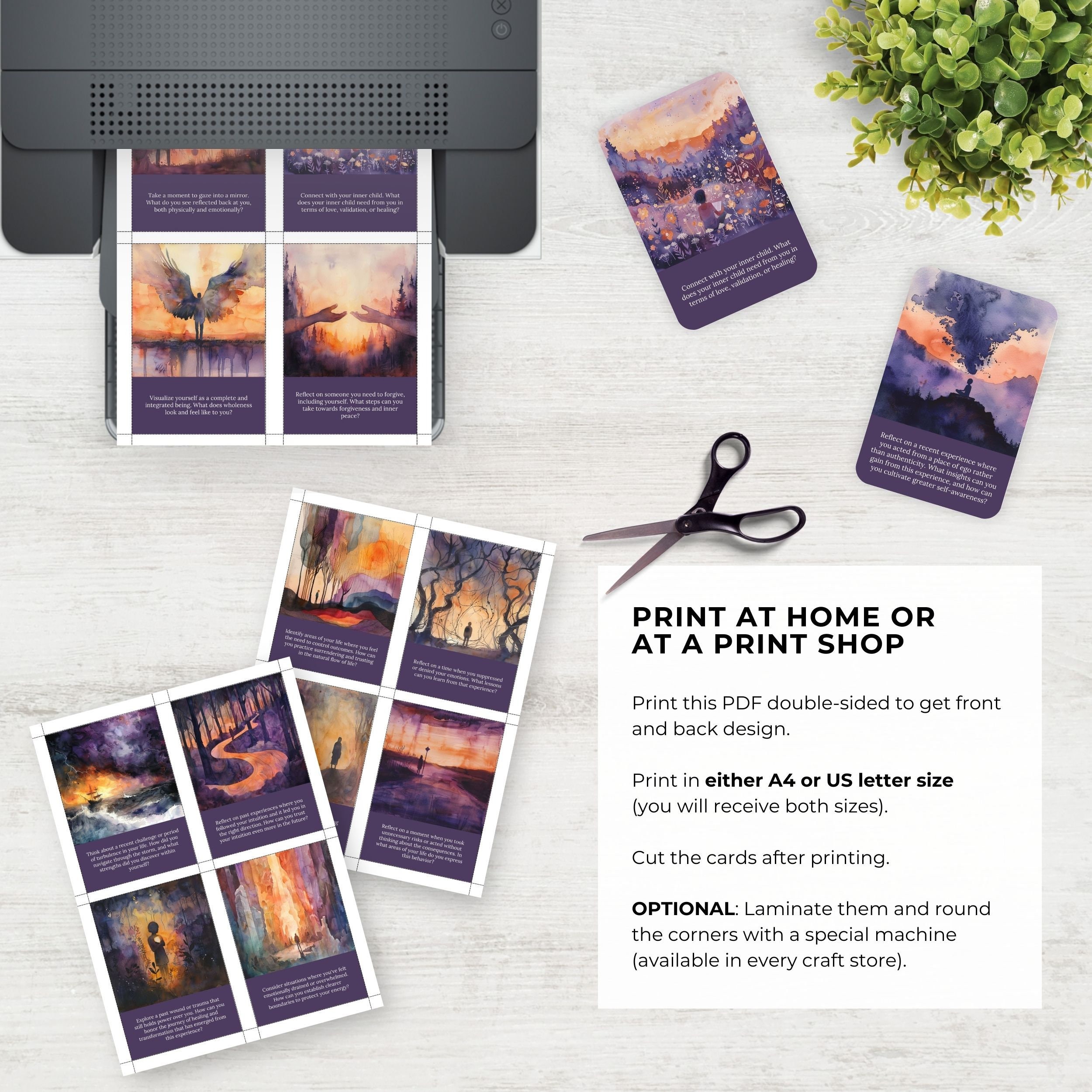 Shadow Work Oracle Card Deck, Printable Cards With Journal Prompts ...