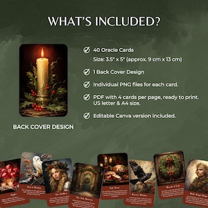 Yule Oracle Deck, Spiritual Pagan Christmas Printable Cards, Wiccan ...