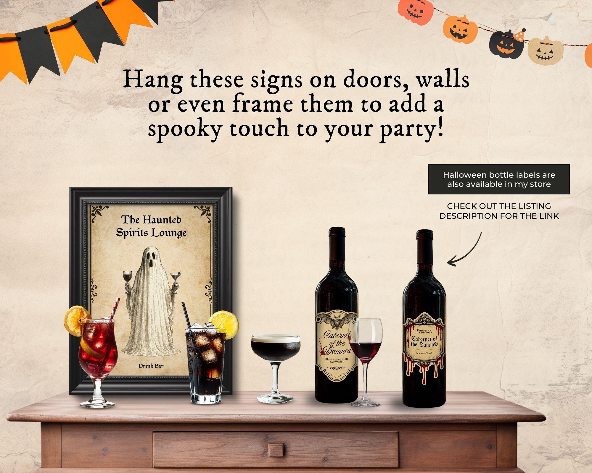 Printable Ghosts Room Signs, Cute Halloween Party Decoration, Haunted ...