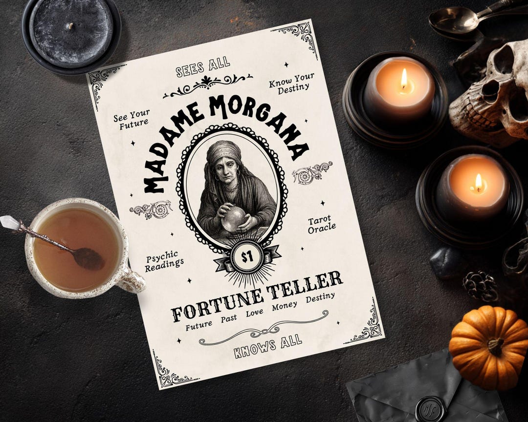 Fortune Teller Printable Sign, Psychic Readings Poster, Witchy ...