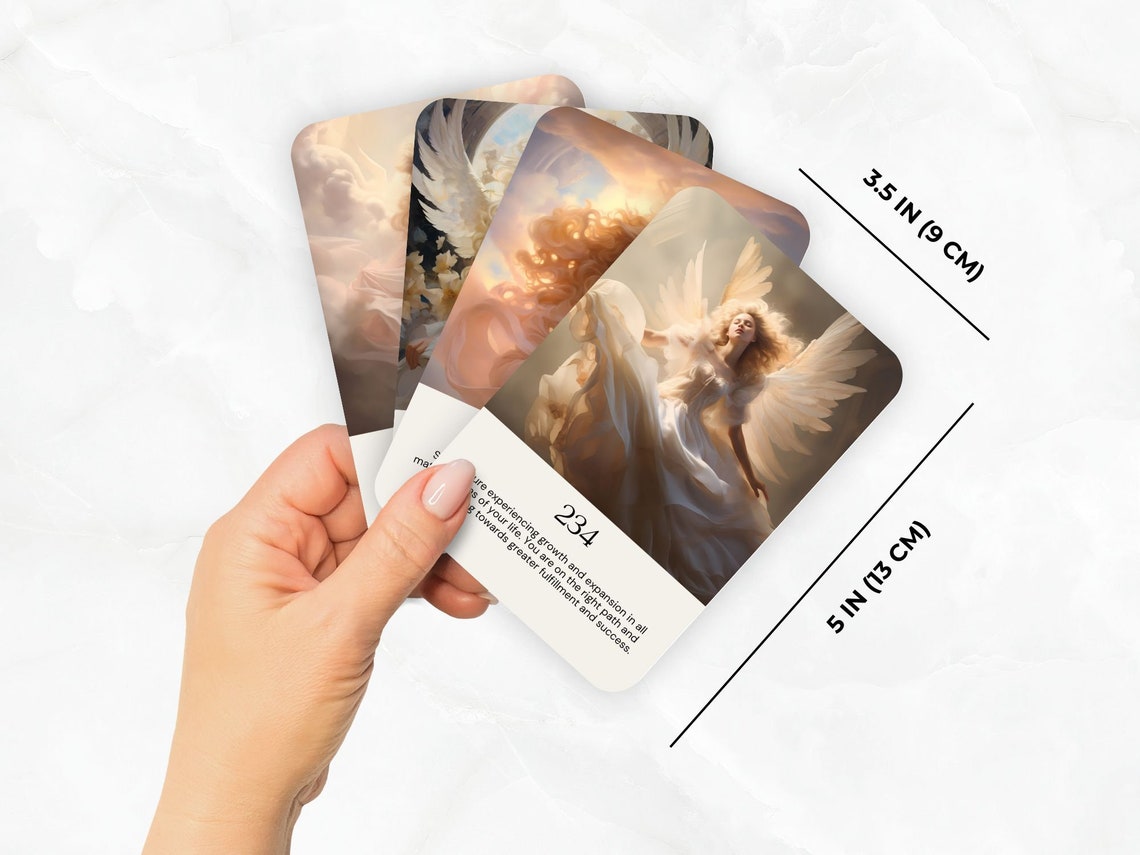 Angel Numbers Oracle Card Deck, Printable Cards With Angels, Celestial ...