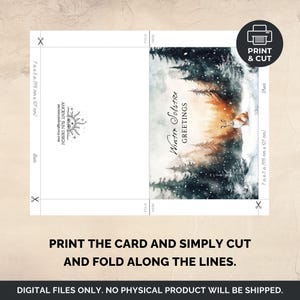 Winter Solstice Printable Rabbit Card, Forest Animal Yule Print, Pagan ...