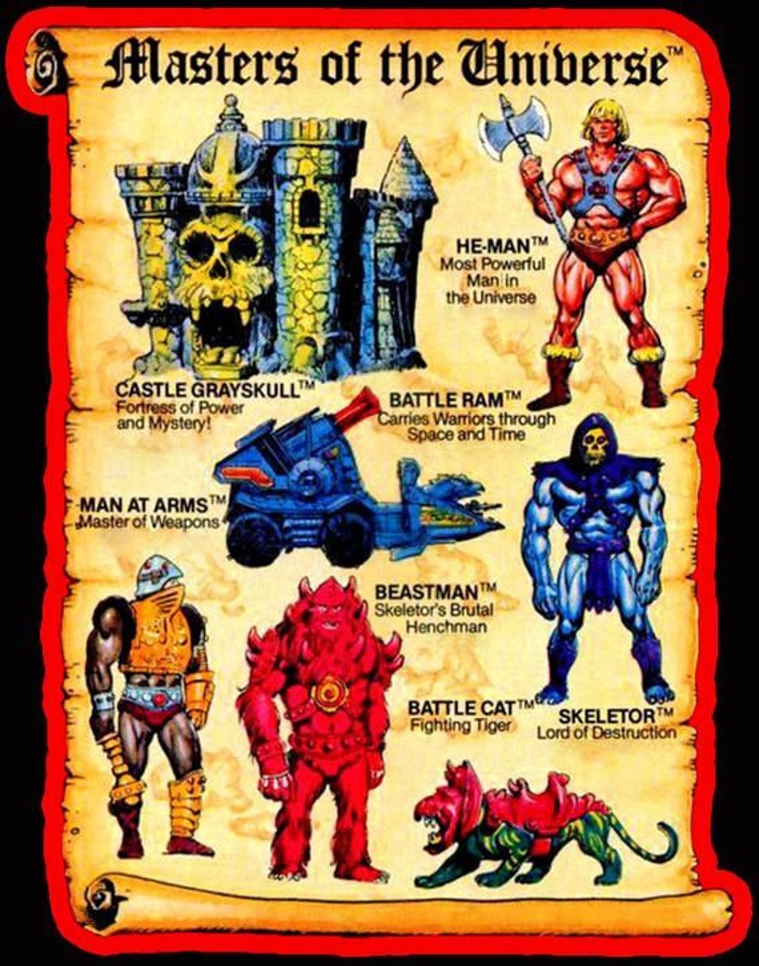 Masters of the Universe 1981 Character Art '80s Toy Line Retro Style T ...