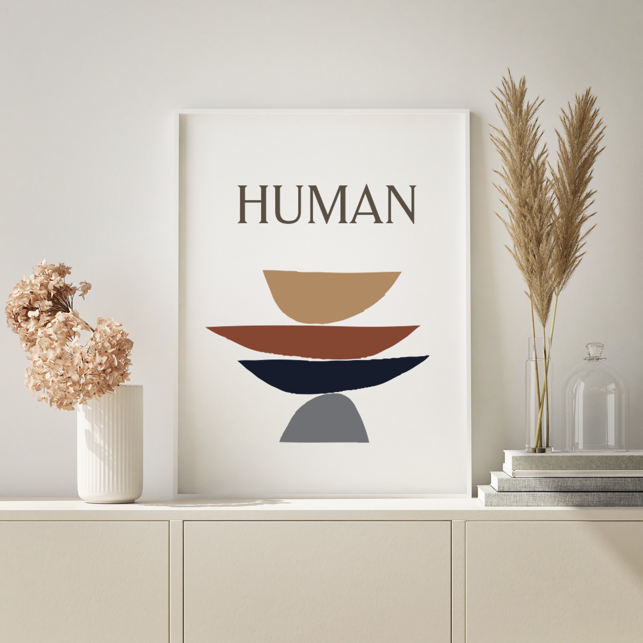 Boho Art Set Of 6 Prints Boho Wall Art Abstract Gallery Wall Etsy