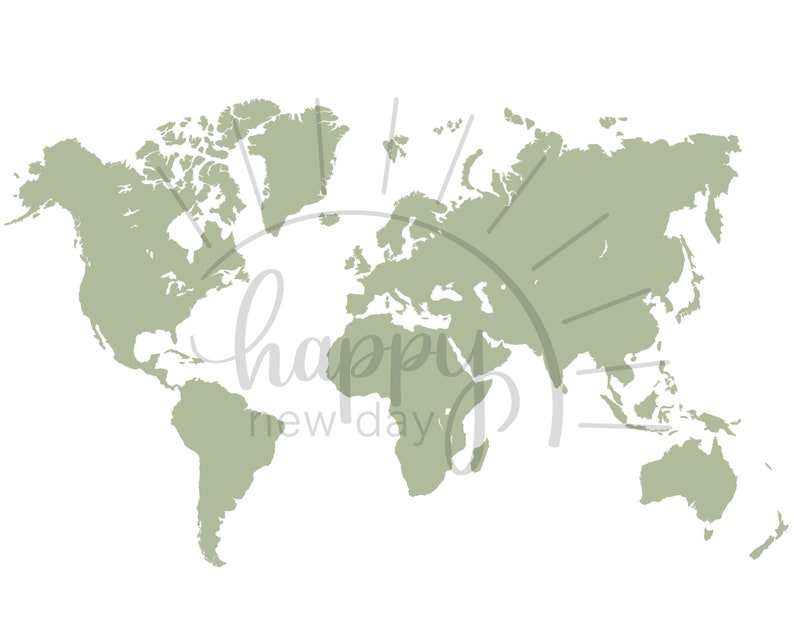 Neutral Colors World Map Printable Art 16x20 - Etsy