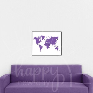 Rainbow Watercolor World Map - Etsy