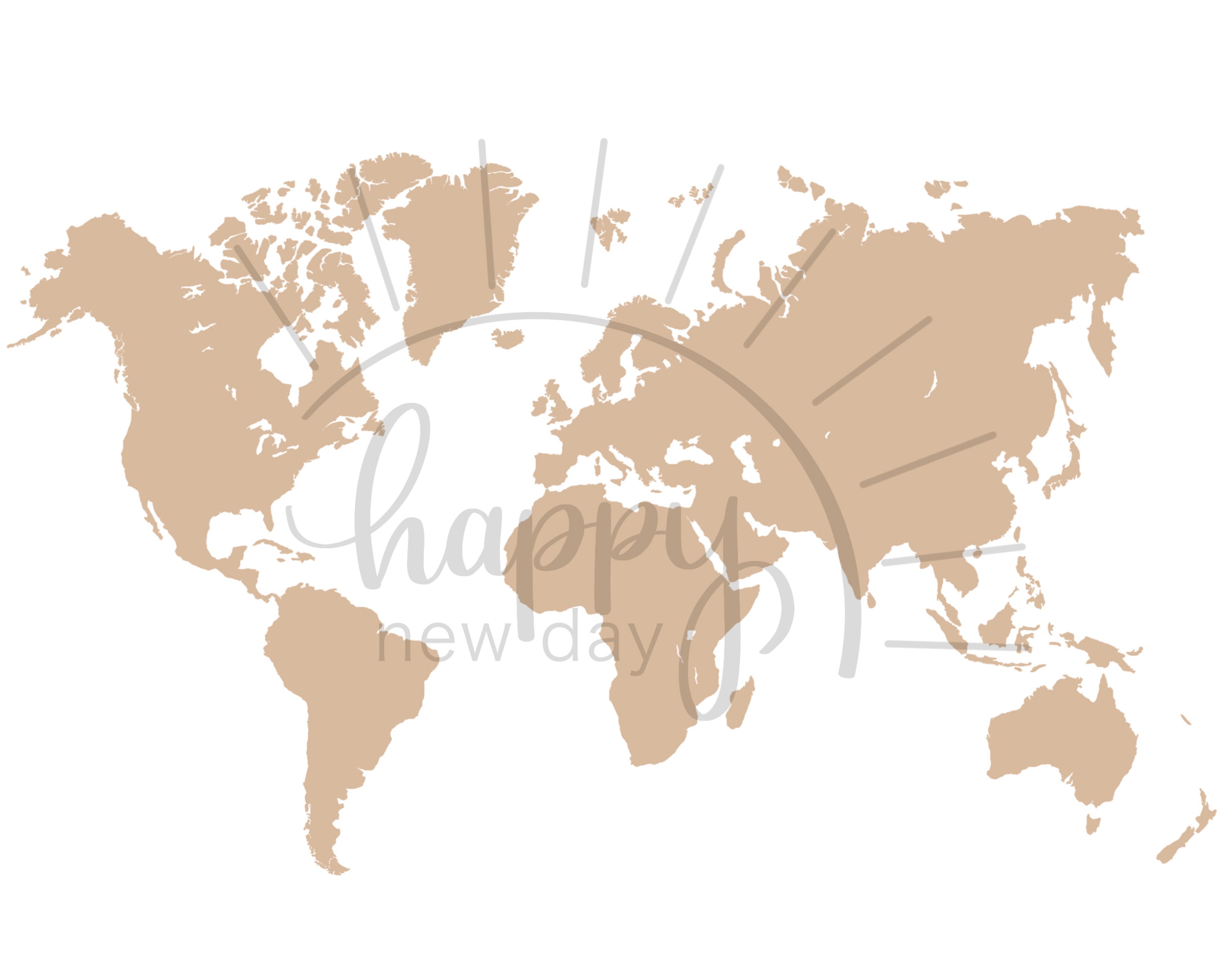 Colores neutros Mapa del mundo Arte imprimible 16x20 - Etsy México