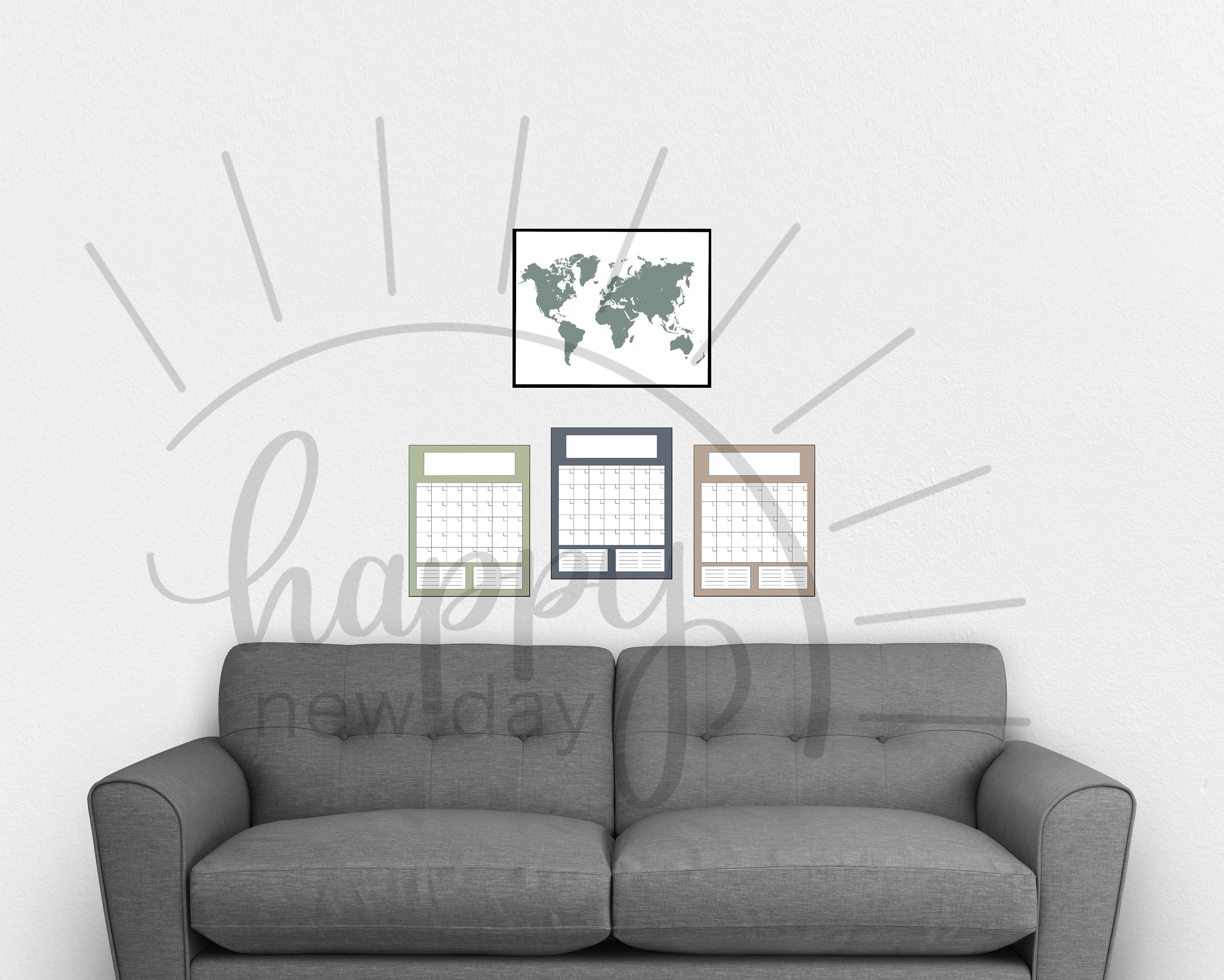 Colores neutros Mapa del mundo Arte imprimible 16x20 - Etsy México