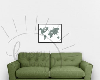 Neutral World Map - Etsy