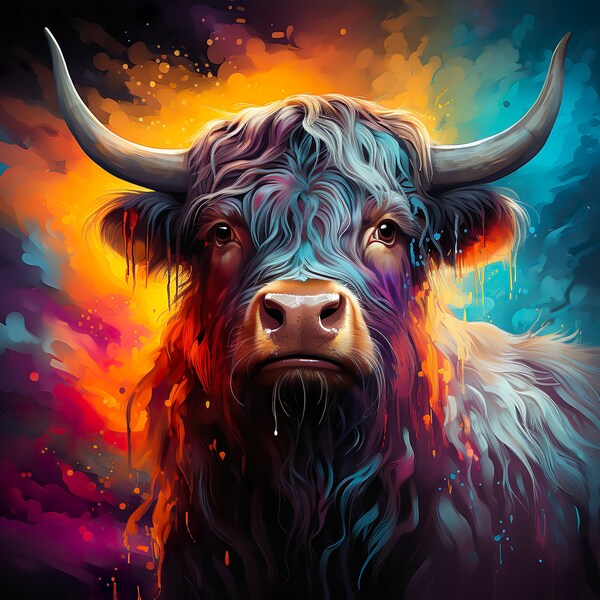 Modern Cow Art - Etsy