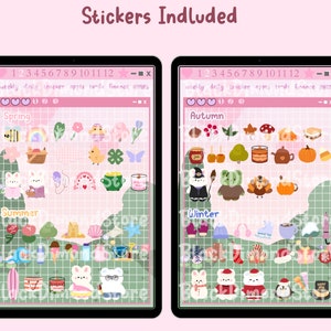 Cute Daily Seasonal Stickers, Pre-cropped, Transparent Pngs, Planner ...