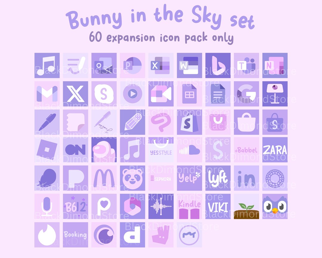 Bunny in the Sky Expansion Icons, Hand Drawn Icons, Ios and Android Set ...