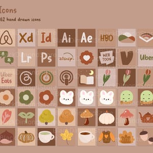 Turtle Cozy Autumn Icon Set, Hand Drawn Icons, Ios and Android Set ...
