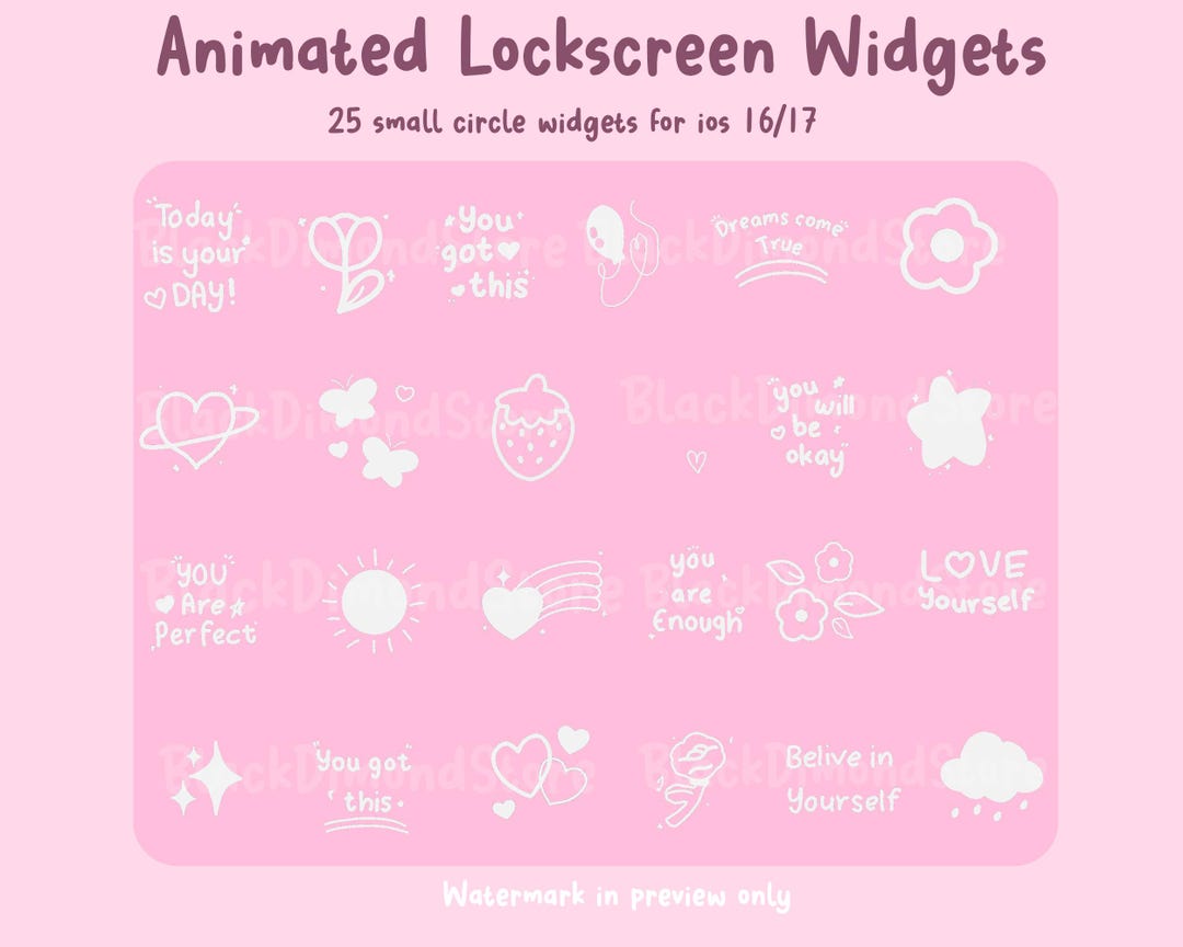 Cute Lockscreen Animated Widgets for Ios, Hand Drawn Widgets, Ios 16 ...