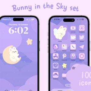 Bunny in the Sky Expansion Icons, Hand Drawn Icons, Ios and Android Set ...