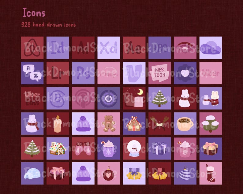 Warm Winter Day Icon Set, Hand Drawn Icons, Ios and Android, Homescreen ...