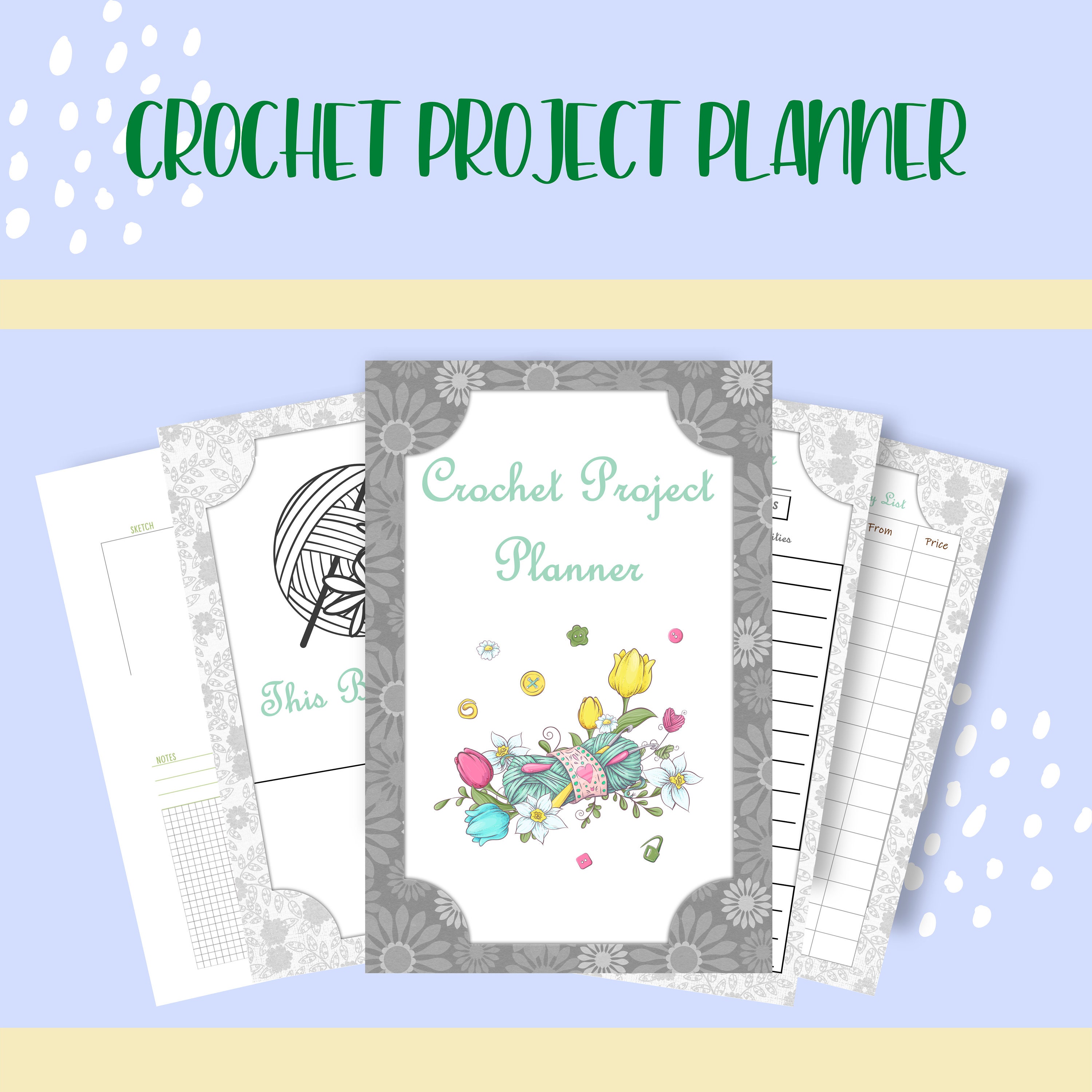 Crochet Project Planner Printable for Project Organizing, Sample ...
