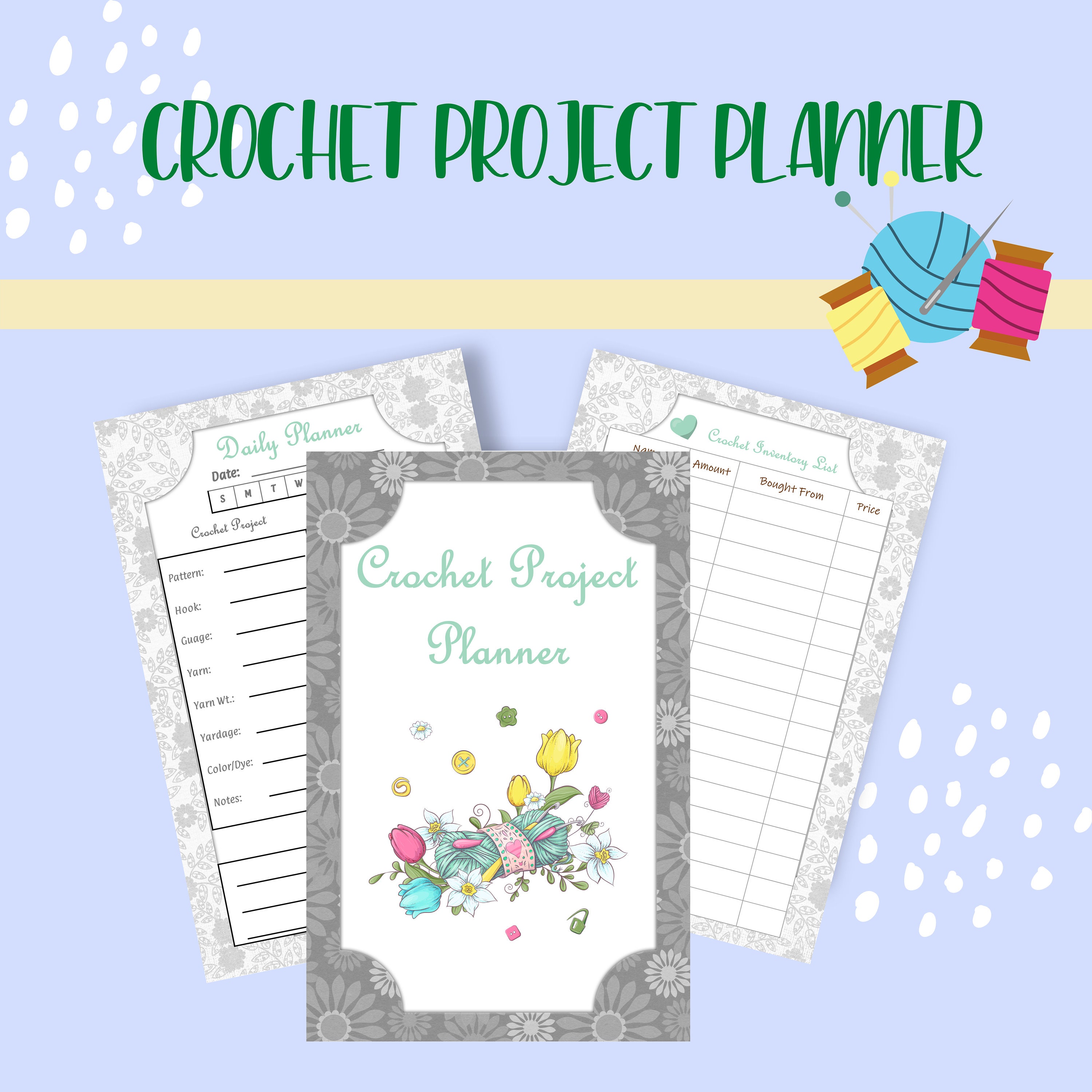 Crochet Project Planner Printable for Project Organizing, Sample ...