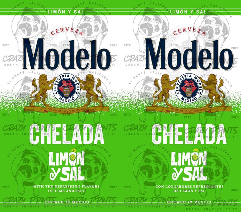 Modelo Chelada Limon Y Sal Seamless Sublimation Tumbler Full - Etsy