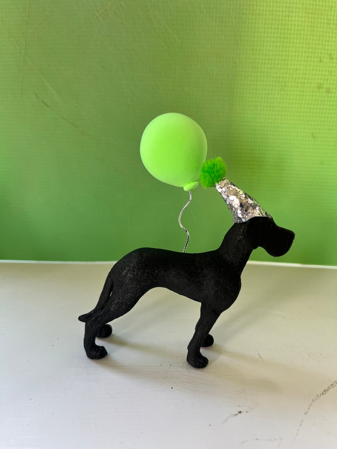 Great Dane Dog Cake Topper/ Decoration Includes Party Hat and Baloon ...