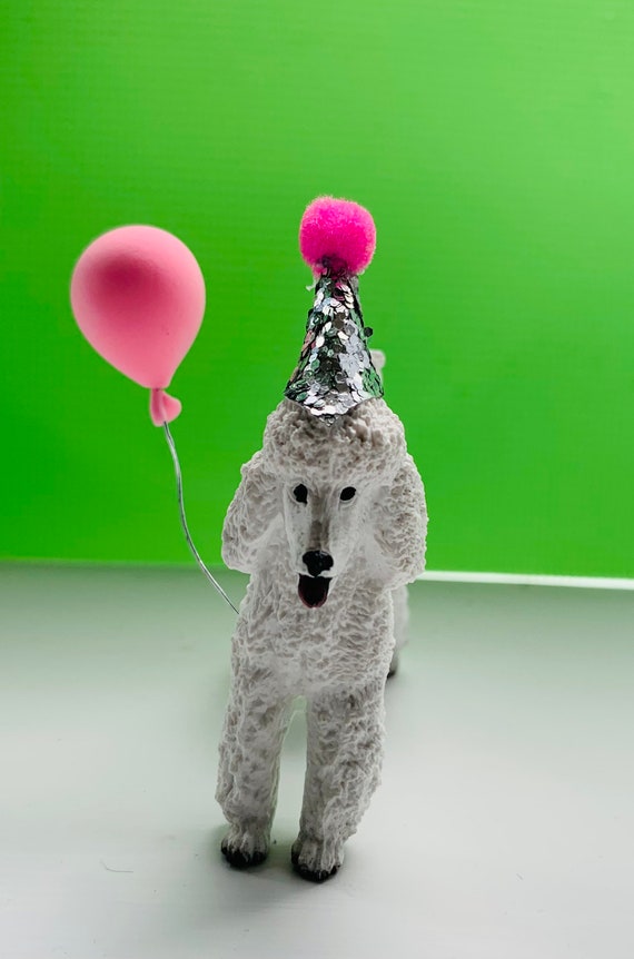 Poodle Cake Topper/ Decoration Puppy Party Hat Balloon Party | Etsy