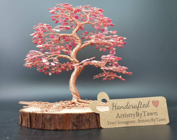 Handcrafted Cherry Blossom Copper Bonsai Tree - Etsy