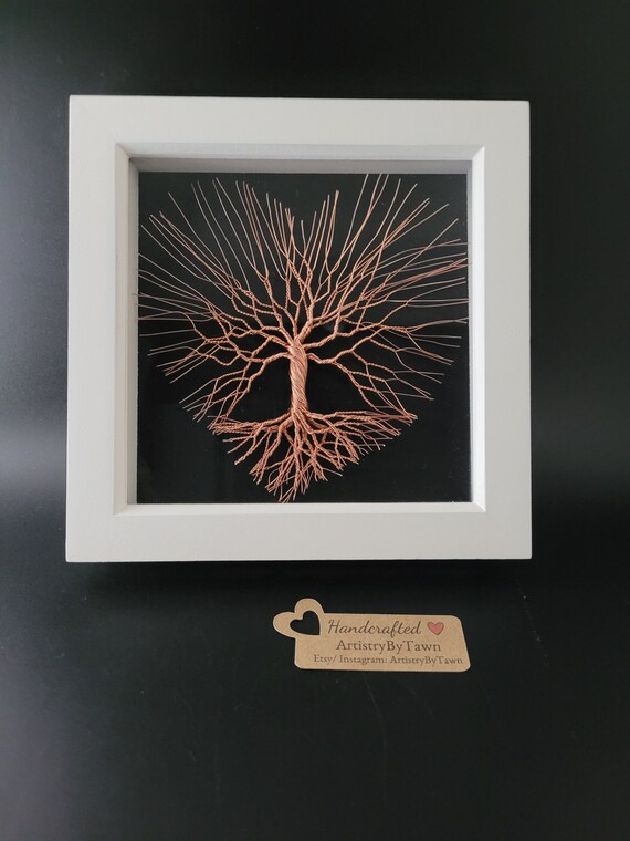 Heart Shaped Copper Wire Tree in a Frame | Etsy
