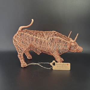 Copper Wire Bull - Etsy