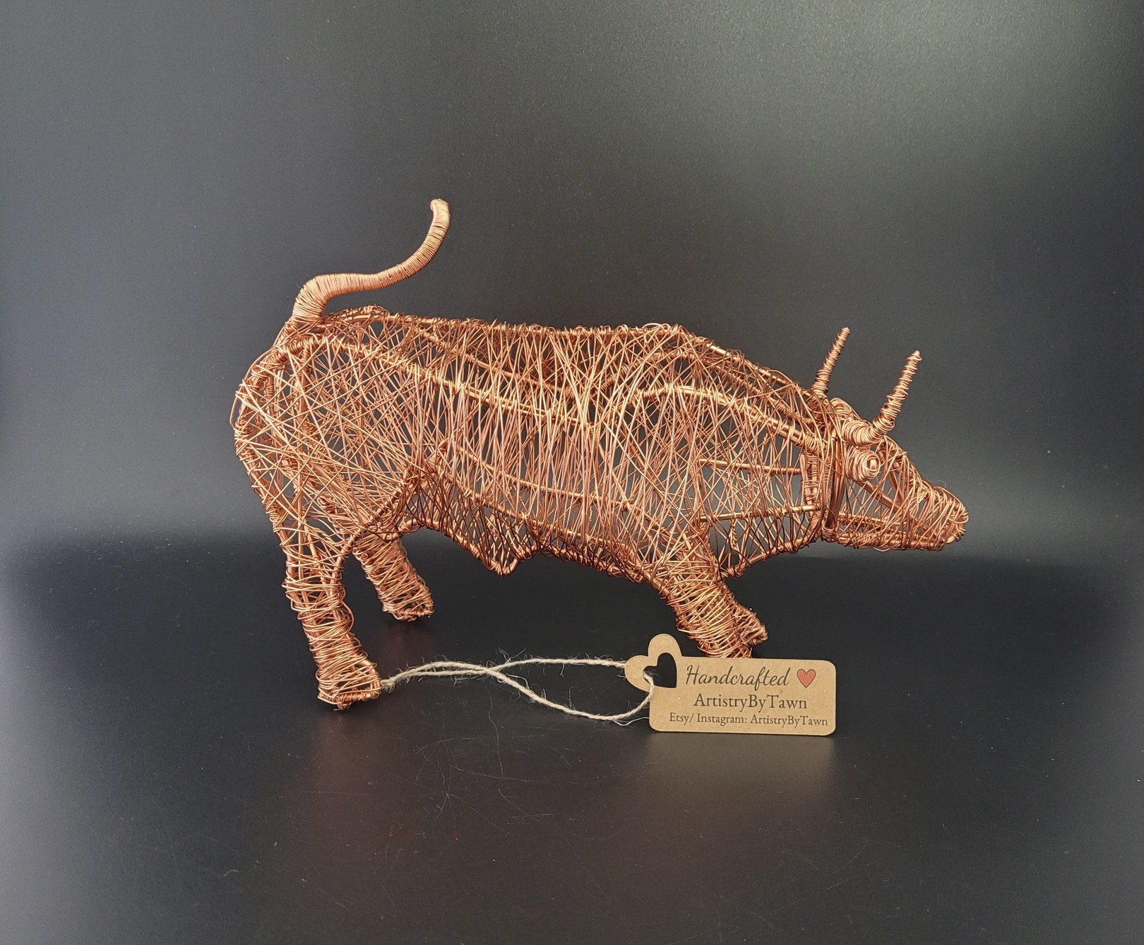 Copper Wire Bull - Etsy