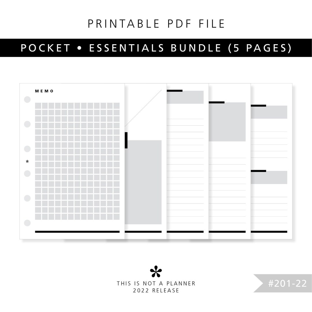 Pocket Essentials bundle memo, notes, master list, to-do and ...