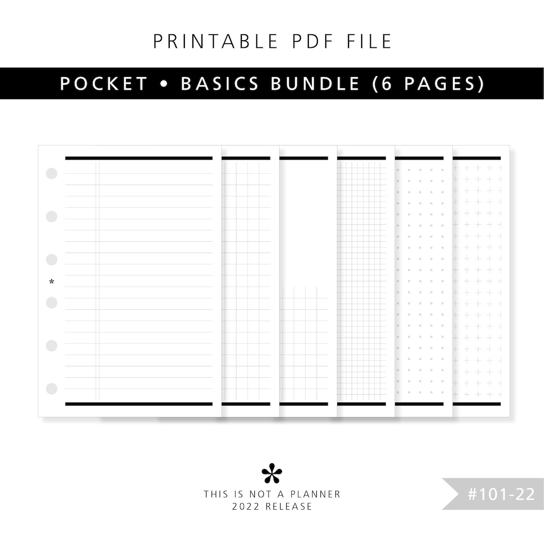 Pocket • Basics Bundle (lined, Grid, Half Grid, Mini Grid, Dot Grid and ...