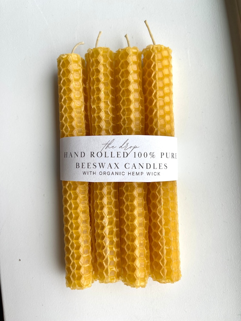 Hand Rolled 100% Beeswax Candlesticks Set of 4 - Etsy
