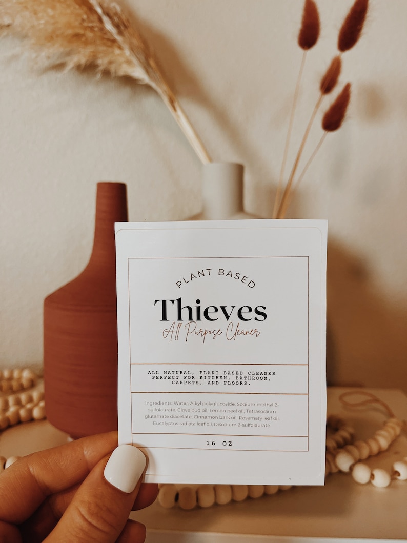 Thieves Household Cleaner Label - Etsy