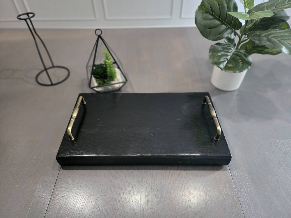 Wooden Butcher's Block Tray With Handles - Etsy