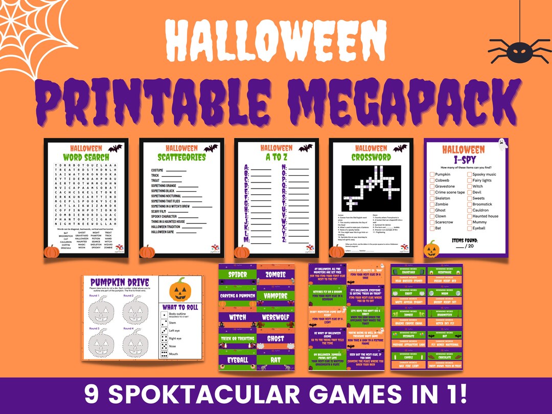 Halloween Printable Games Megapack - the Ultimate Printable Halloween ...