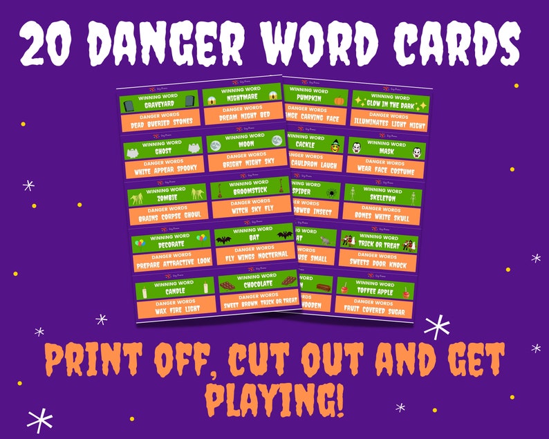 Halloween Danger Words | Printable Halloween Speaking Game | Kids ...