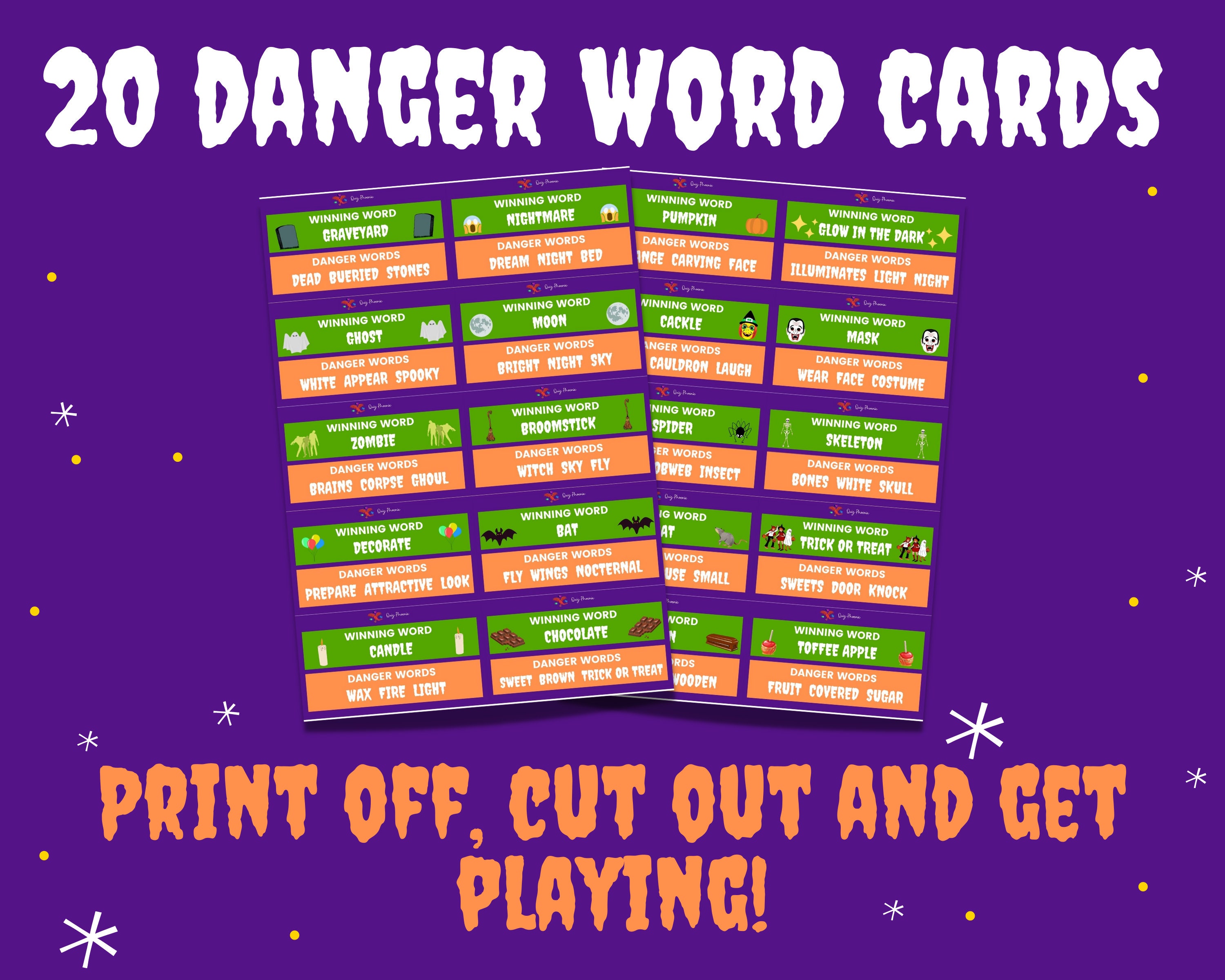 Halloween Danger Words | Printable Halloween Speaking Game | Kids ...