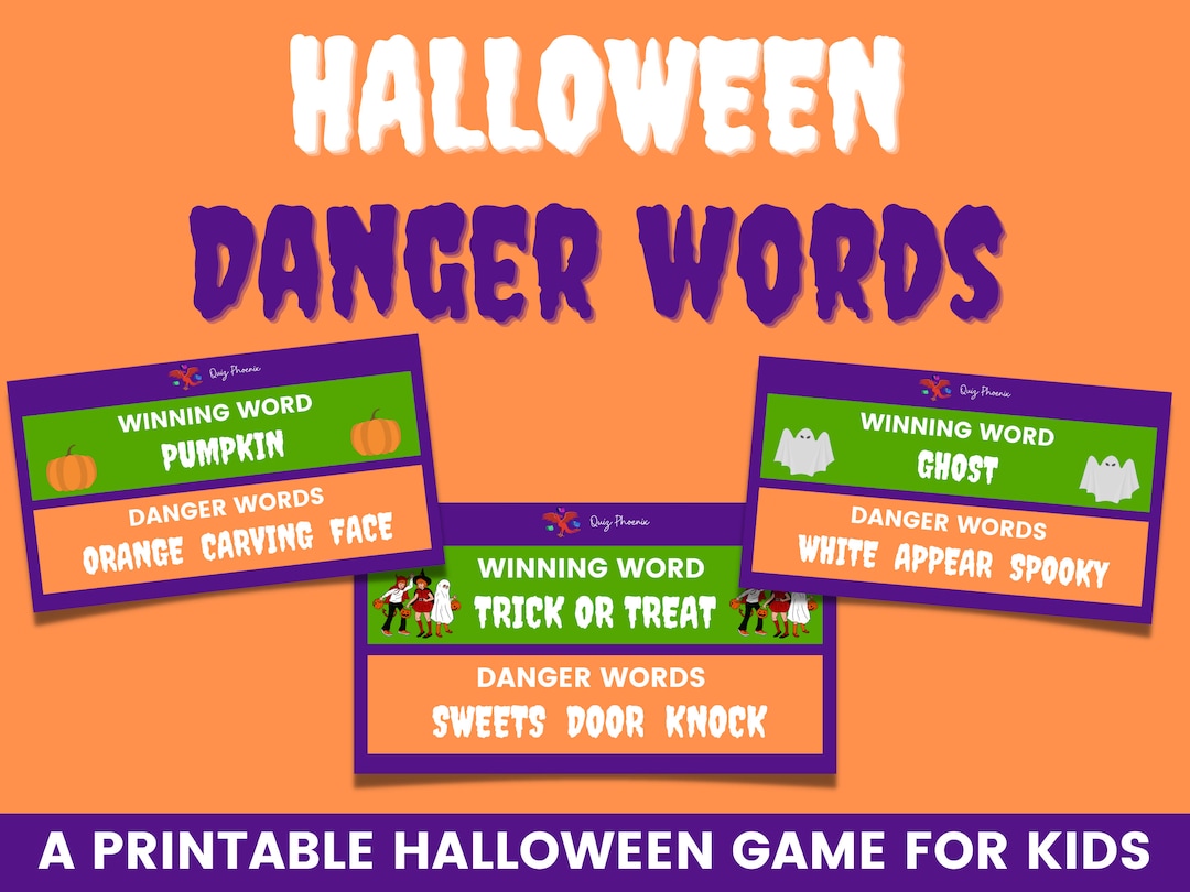 Halloween Danger Words | Printable Halloween Speaking Game | Kids ...
