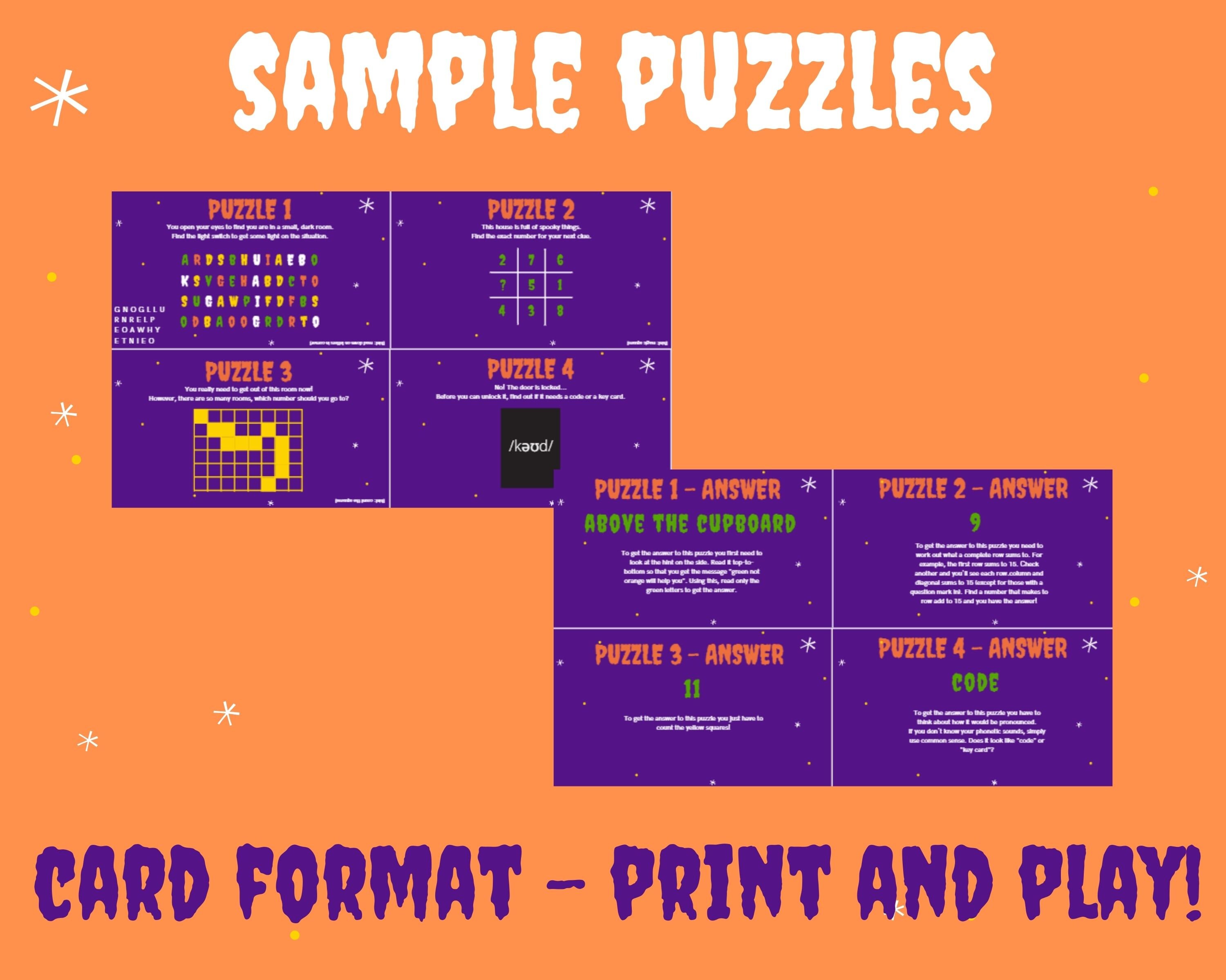 Haunted House Printable Escape Room Halloween Escape Room Printable ...