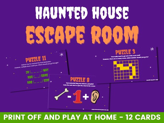 Haunted House Printable Escape Room Halloween Escape Room - Etsy