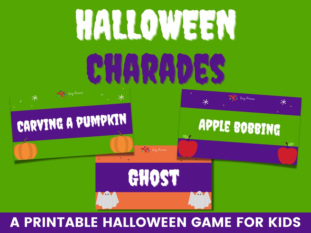 Halloween Charades Printable Cards | Printable Halloween Game | Kids ...